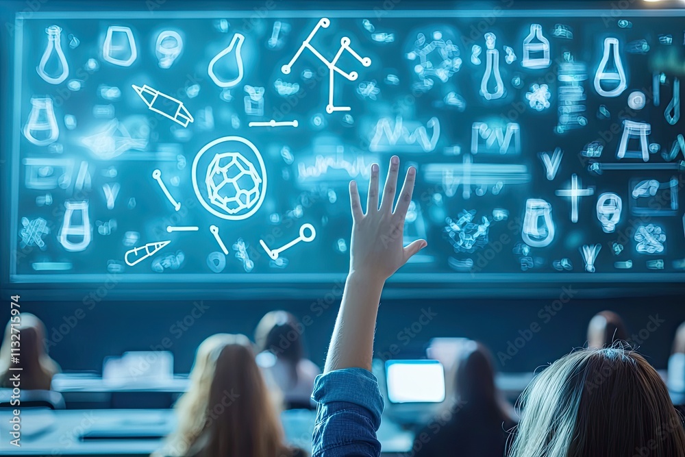 Creative Education Concept with Hand Gestures and Scientific Symbols ...