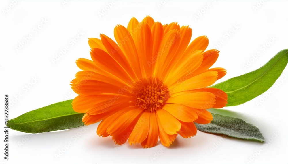 calendula officinalis flower isolated on white or background marigold ...
