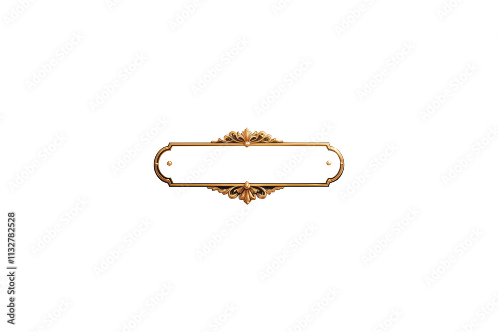 Vintage golden name frame isolated on transparent background. Png image ...