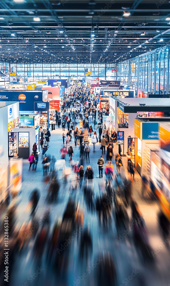 Exhibition blur background of convention hall event for business of ...