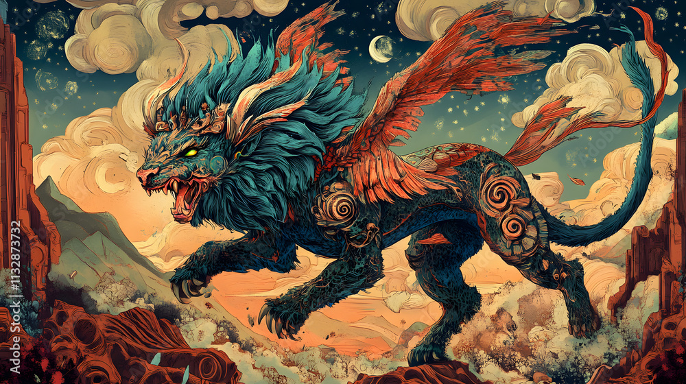 Manticore the man eater mythical monster of the ancient greek mythology ...