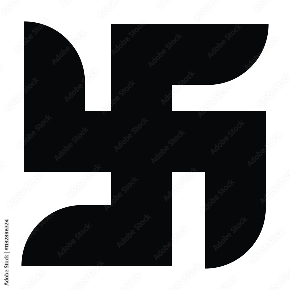 Hinduism swastika icon hindu symbol in square shape. Swastika glyph ...