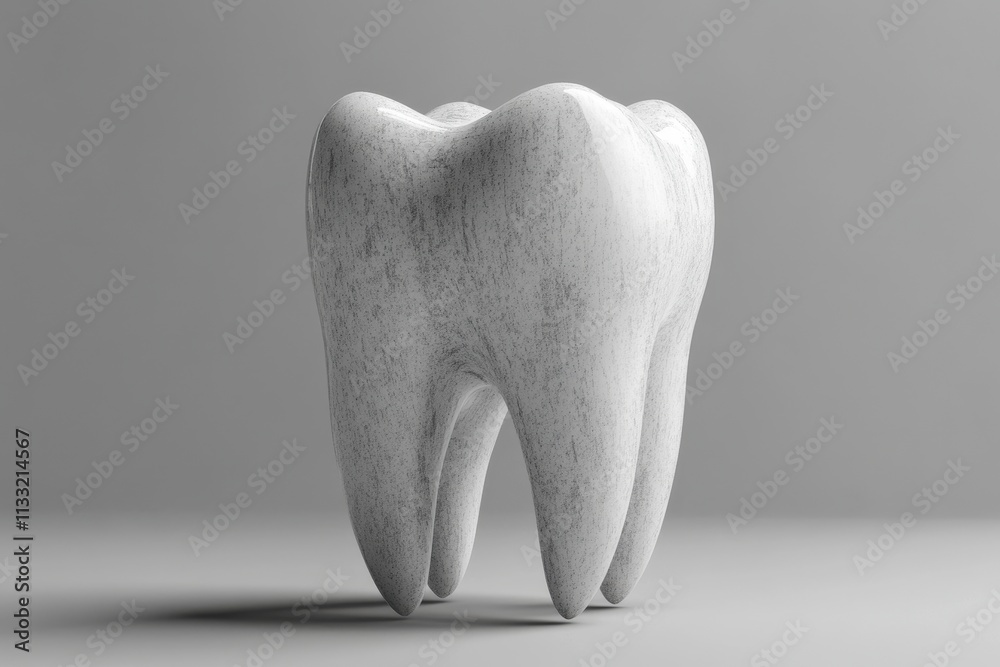 Gray tooth model created in Blender with studio lighting for 3D ...