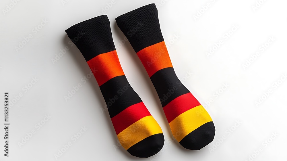 17. A pair of sports socks with a bold logo-inspired stripe design ...