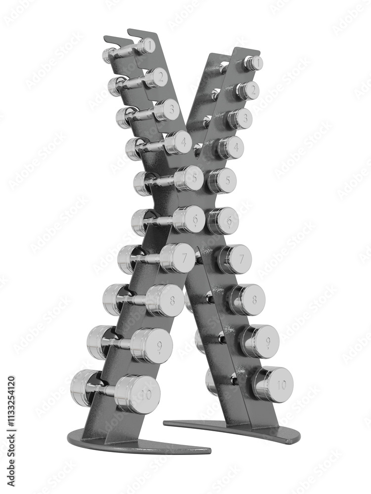 Gym Dumbbell rack in X shape, a stand for weightlifting gym equipment ...