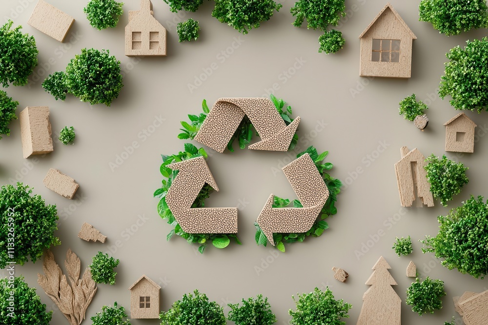 Net Zero Climate Concept, A depiction of a circular economy in action ...