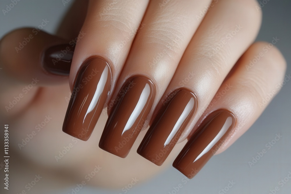 mocha mousse nail color. trend in manicure 2025 year. color of the year ...