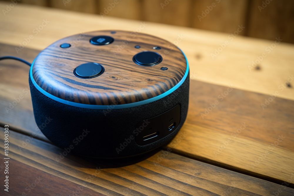 Cutting-edge AI technology with virtual assistant and speakers.Virtual ...