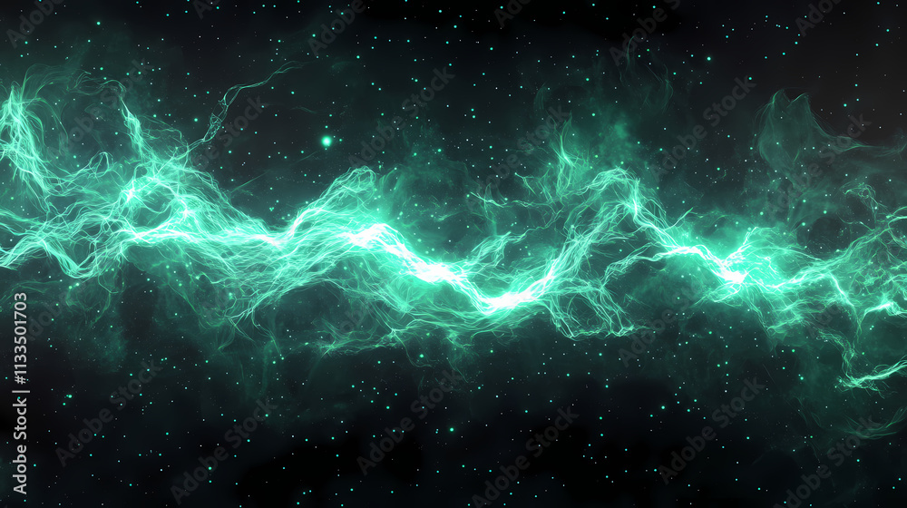 Abstract green energy wisp and plasma formation, perfect for futuristic ...