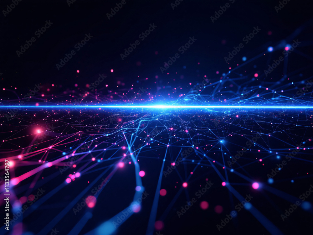 Network, Connectivity, Digital, Technology, Nodes, Lines, Dots, Blue ...