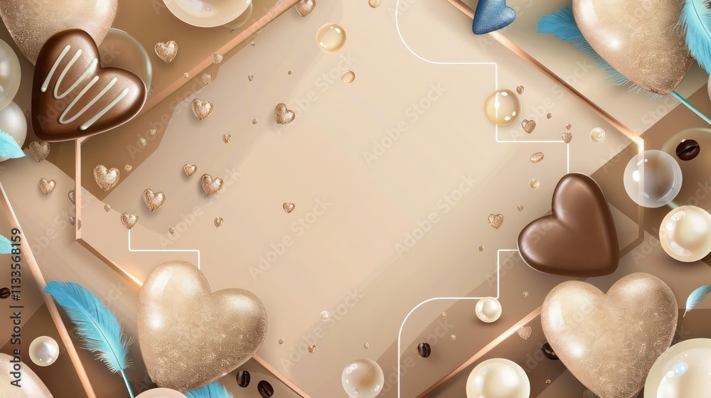 Neon beige hexagon background, gradient from light beige to espresso ...