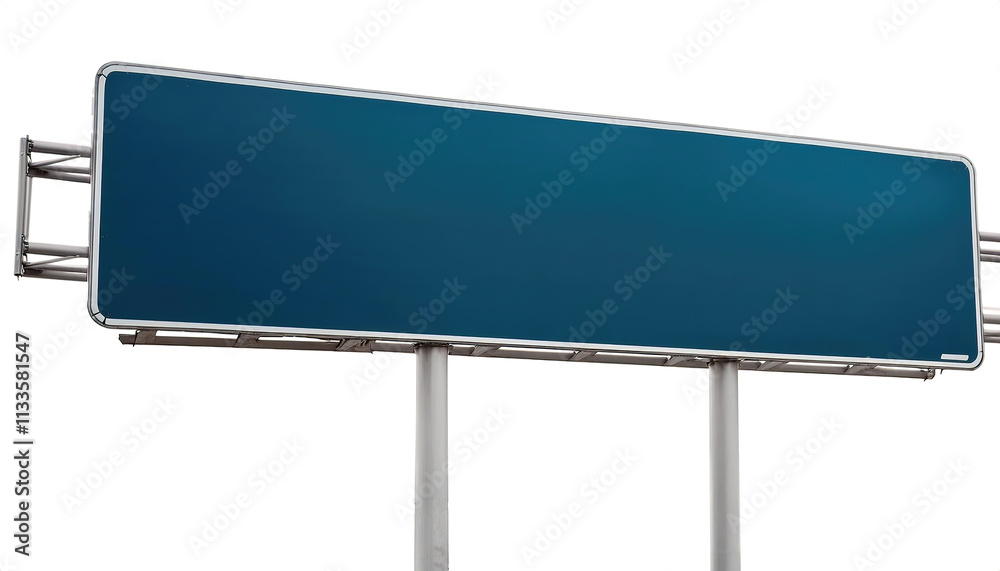 Blank freeway highway sign isolated on white background. free space for ...