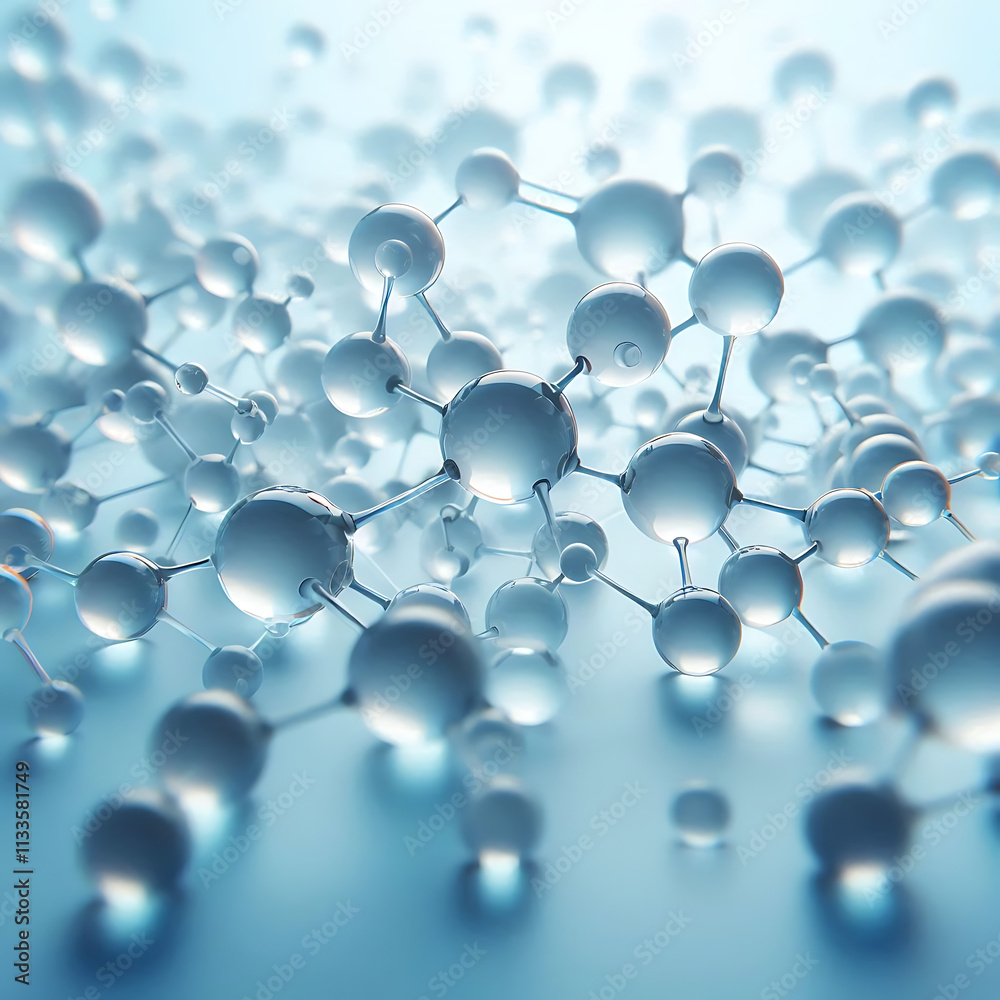 Molecules, 3D model. Atoms, chemical bonds, biomolecules molecular nano ...