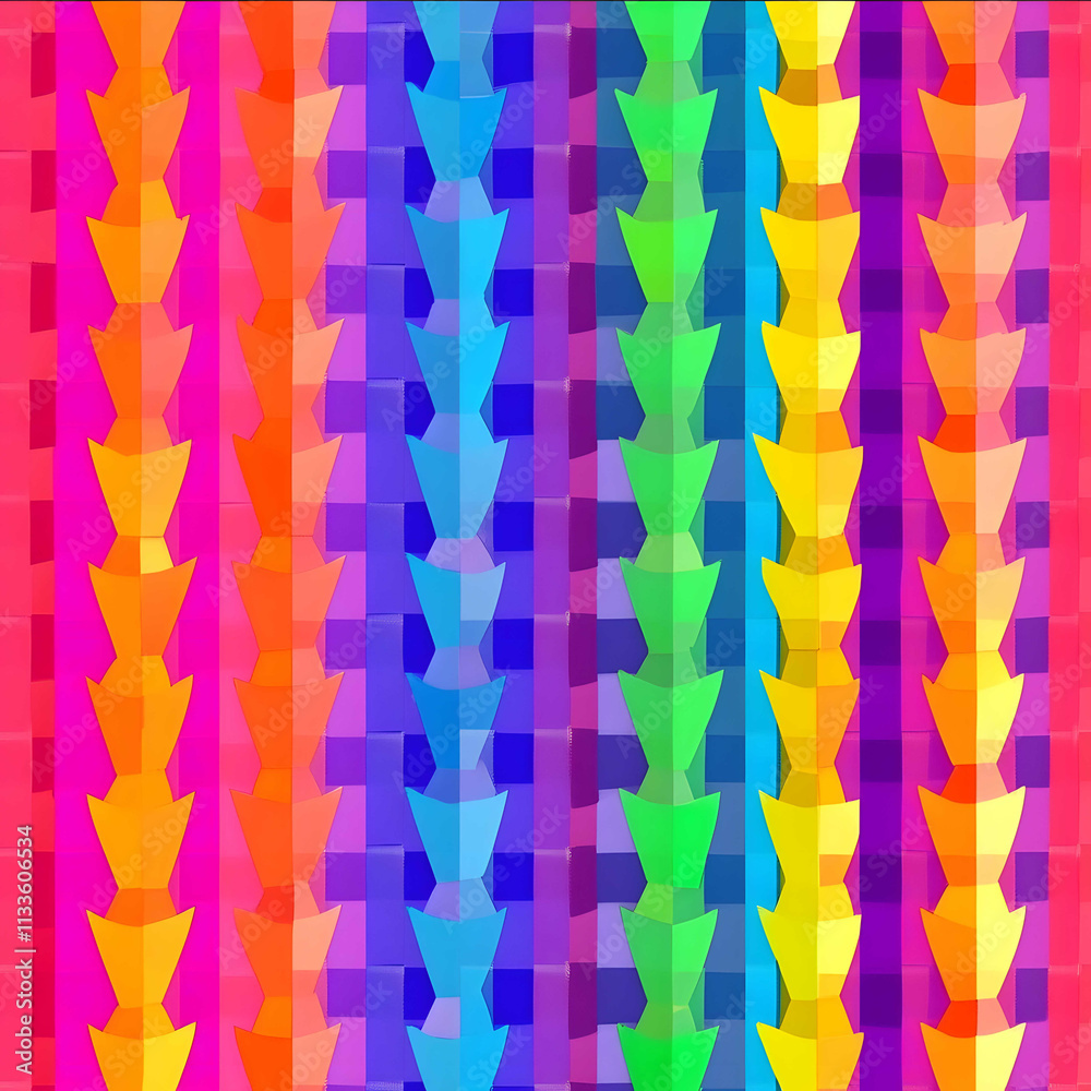 randomly colored check marks on a mid square 10 rows and 8 columns of ...