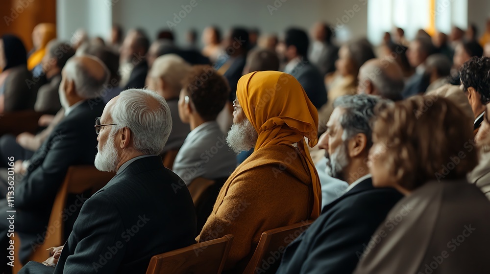 An interfaith gathering where leaders from different religions are ...