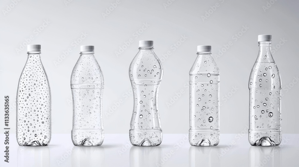 34.Realistic vector representation of several clear plastic water ...