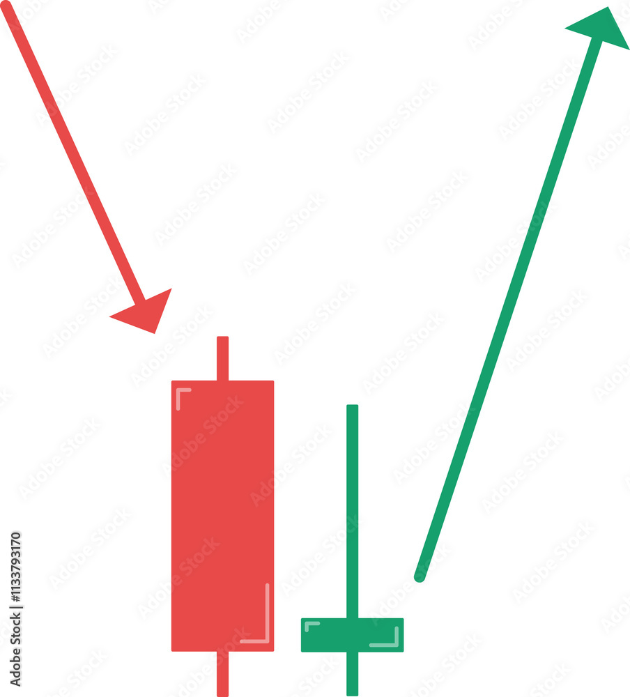 Candlestick pattern for long position. Stock Illustration | Adobe Stock