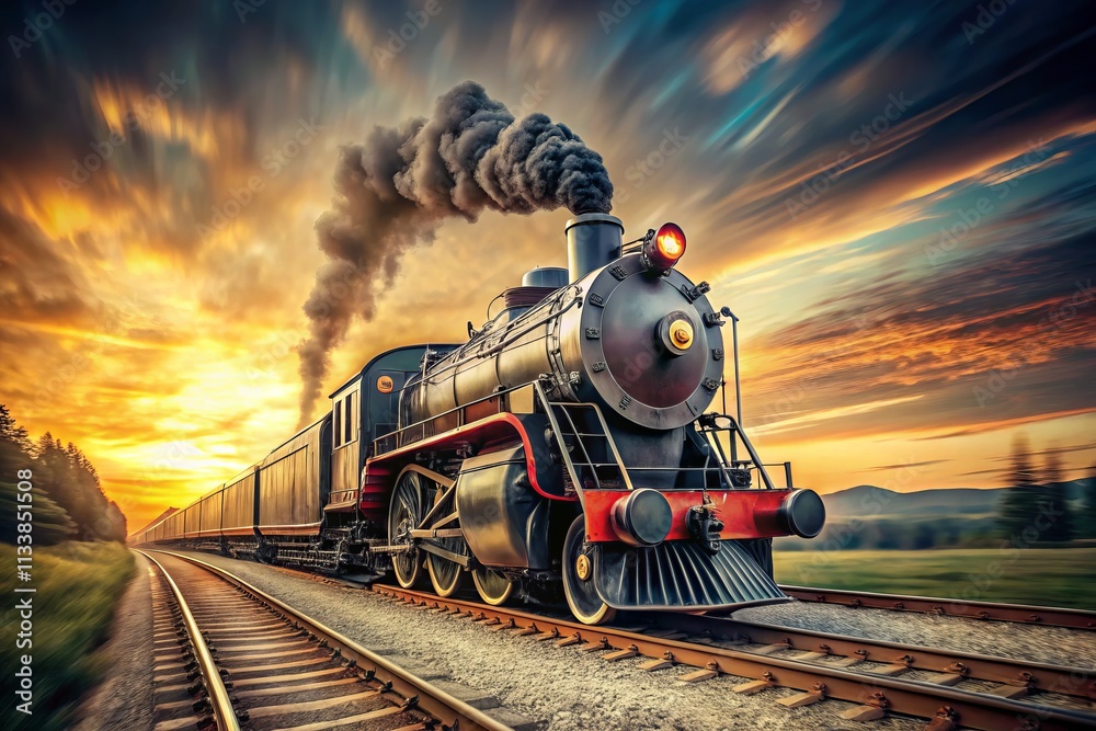 Vintage Freight Train Speed Railway Locomotive Journey, Long Distance ...