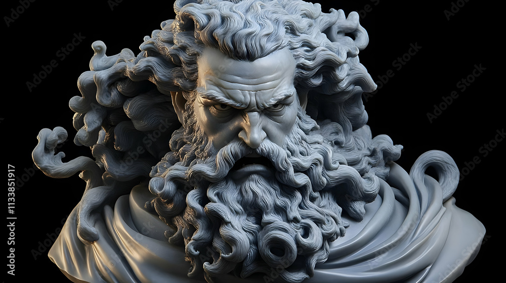 Sculpting a God: Majestic Bust, Intense Detail, Realistic Hair ...