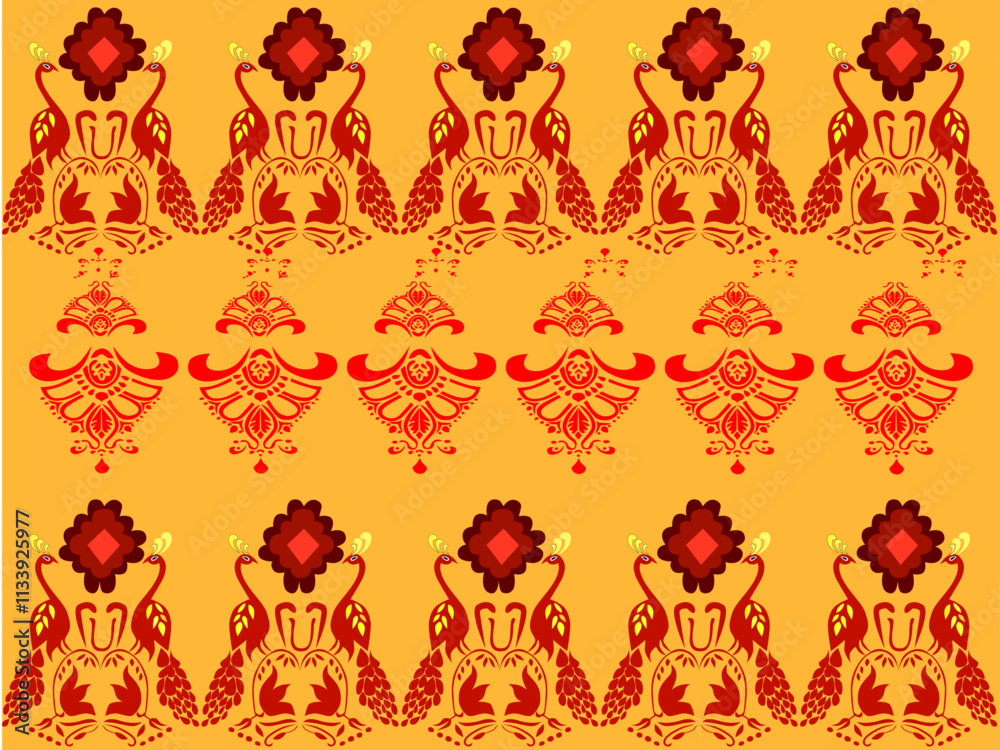 tribal pattern ( Assamese pattern ) of northeast India which is used ...