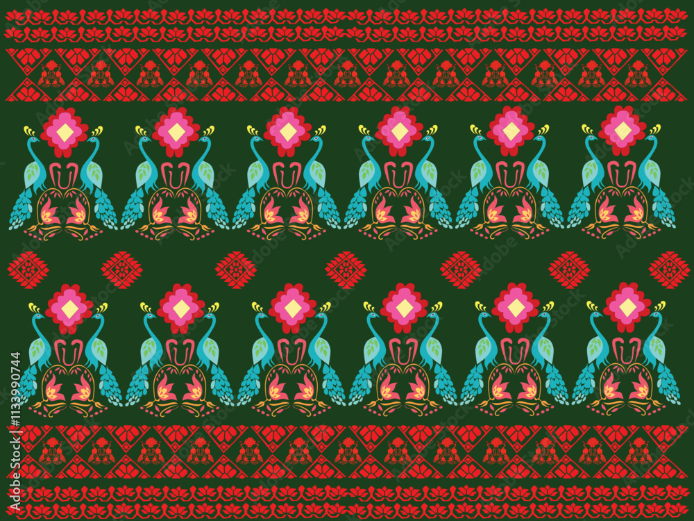 tribal pattern ( Assamese pattern ) of northeast India which is used ...