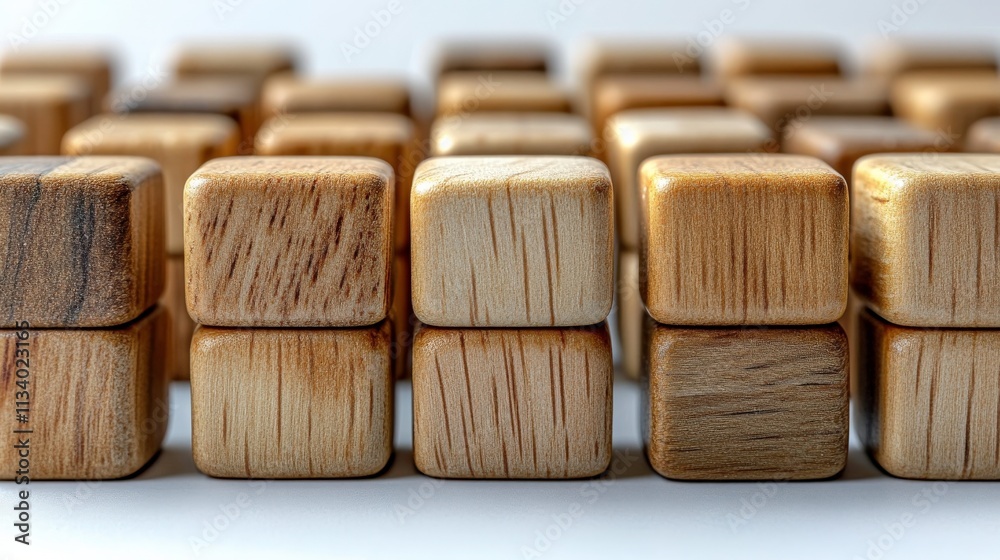 Wooden Blocks Arrangement in a Symmetric Pattern, Showcasing Natural ...