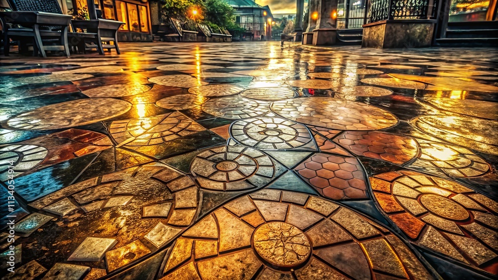 Captivating Double Exposure Photography of a Dirty Crazy Paving Floor ...