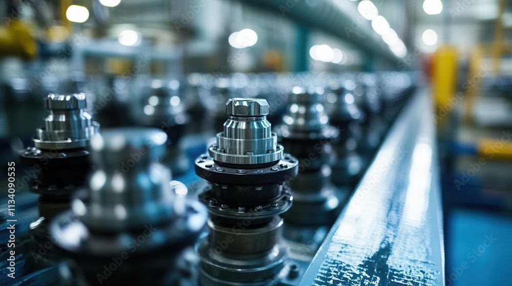 Manufacturing process of precision components industrial facility photo ...