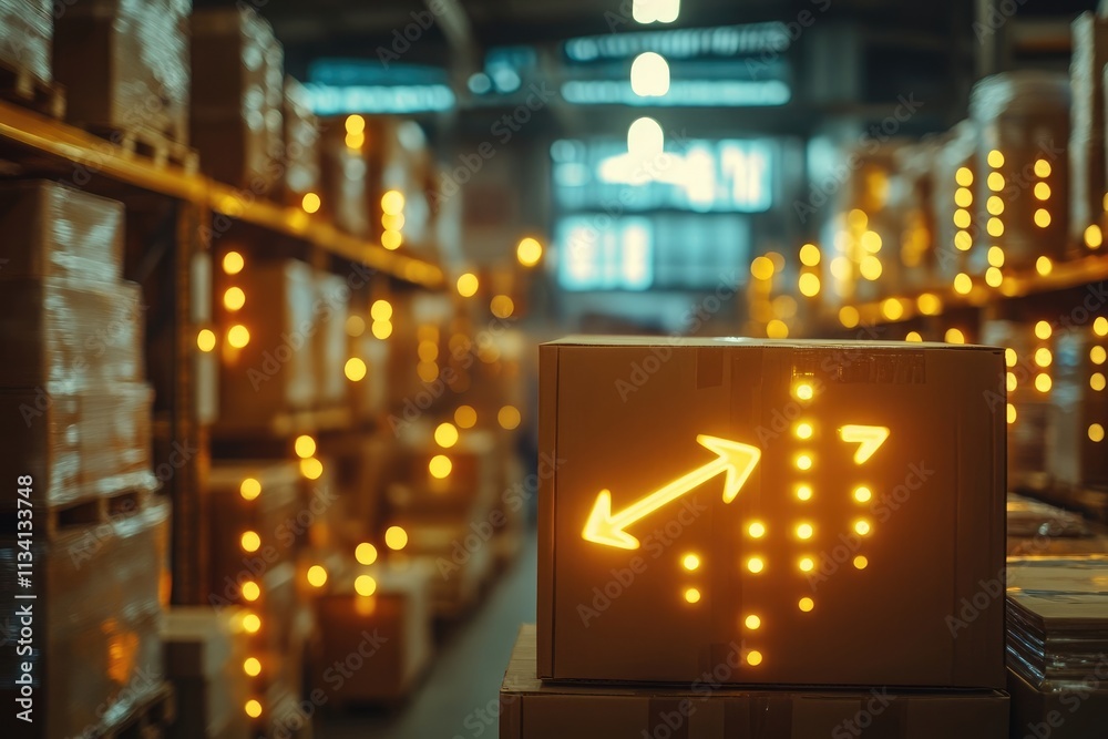 Warehouse Management System with Growing Data Visualization Stock Photo ...