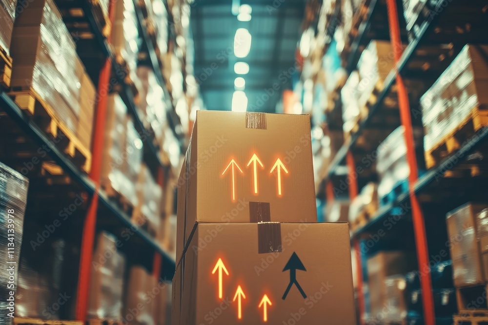 Warehouse Management System with Growing Data Visualization Stock Photo ...