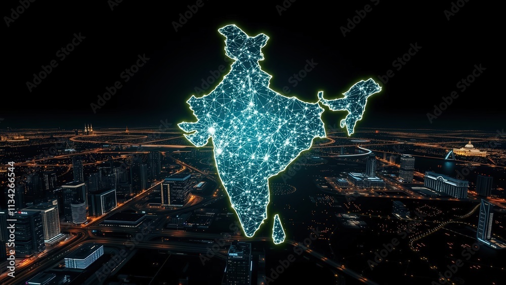 Illuminating India's Digital Future: A Glowing Network Map of the ...
