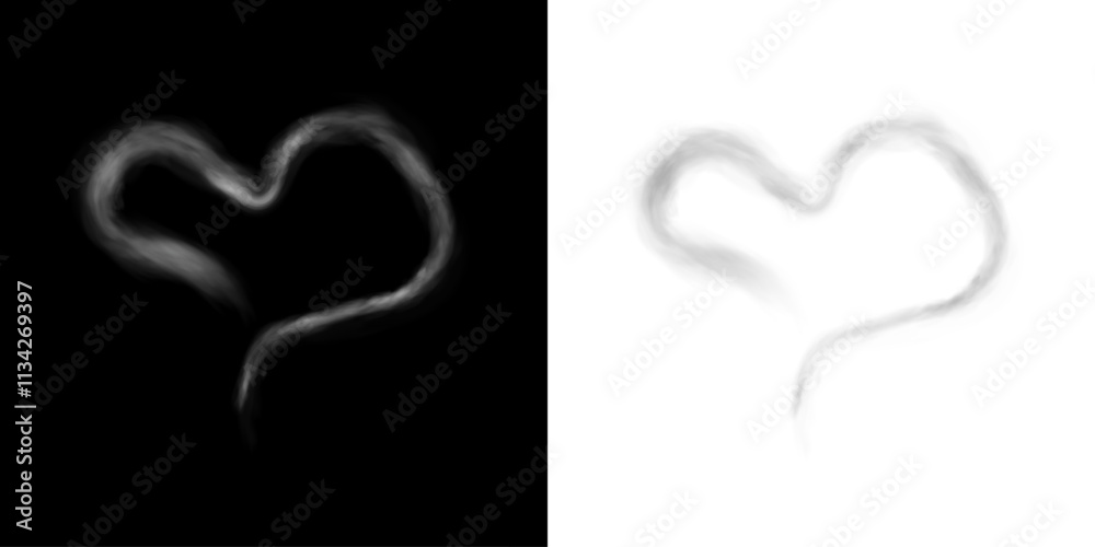 Heart shaped smoke effect, love sign, smoke hearts, love.On black and ...