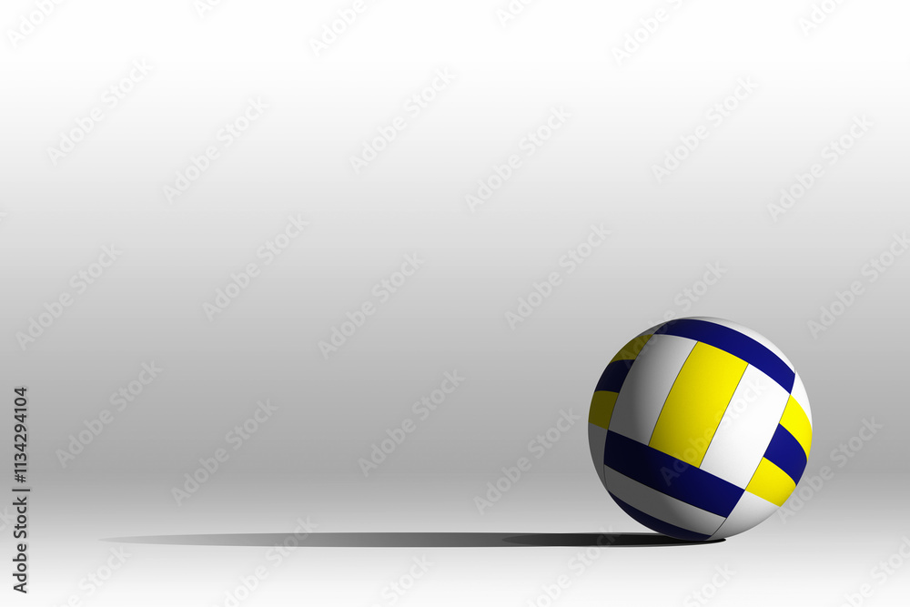Volleyball image with shadow on left side on white background for use ...