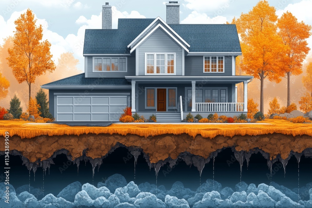 An infographic-style image showing the dangers of radon gas, with an ...