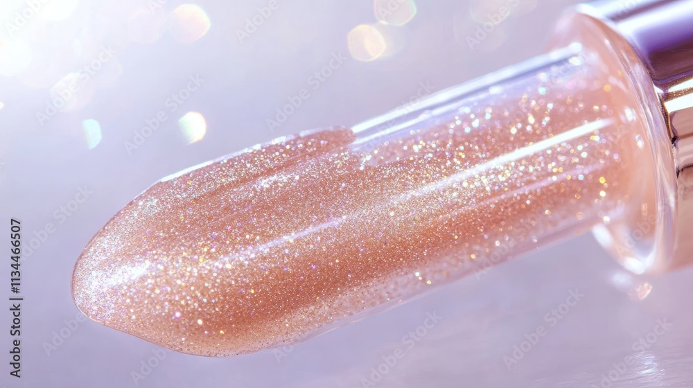 Beige nude tone lipstick make up isolated on a studio background ...