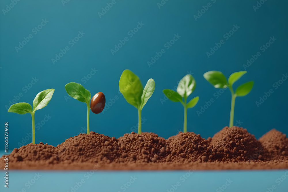 Seed germination stages shown in a row. Stock Illustration | Adobe Stock