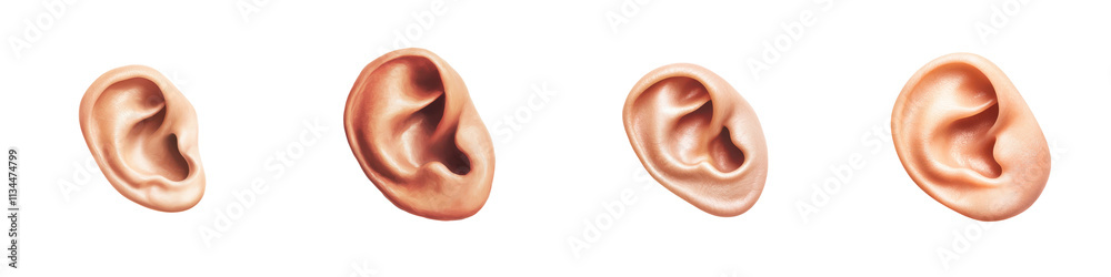 Foto de Stock Detailed Ear Anatomy Close up Shot on Neutral Background ...