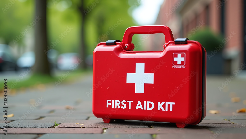 red first aid kit shows readiness help world first aid day beyond ...