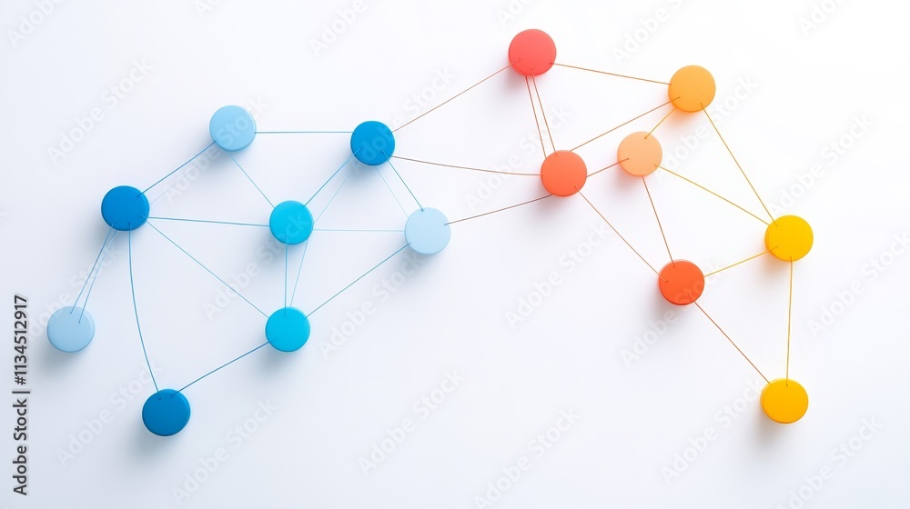 Colorful Connection of Circles and Lines Representing Network ...