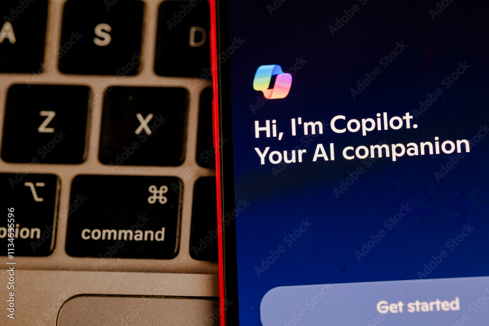 Foto de Stock Microsoft Copilot AI works on the Microsoft 365 apps with ... Foto de Stock Microsoft Copilot AI works on the Microsoft 365 apps with ...