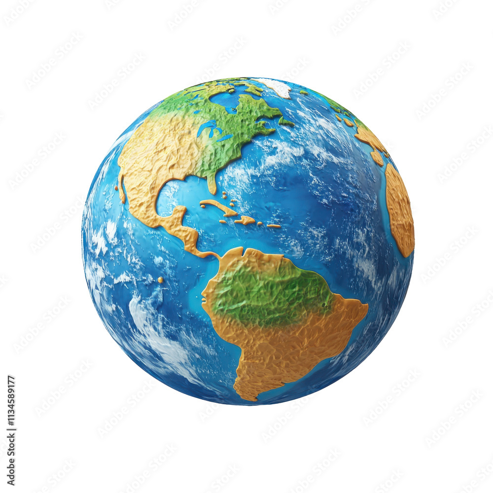 Rotating Earth Shows Continents, Oceans, Isolated on PNG Transparent ...