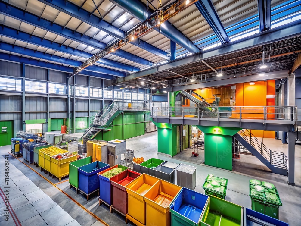 Architectural Photography of Waste Recycling Facilities with Emphasis on Sorting Garbage in ...