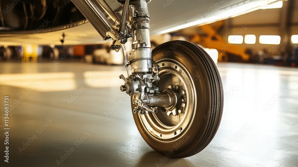 Airplane wheel compartment with mechanical components and hydraulic ...