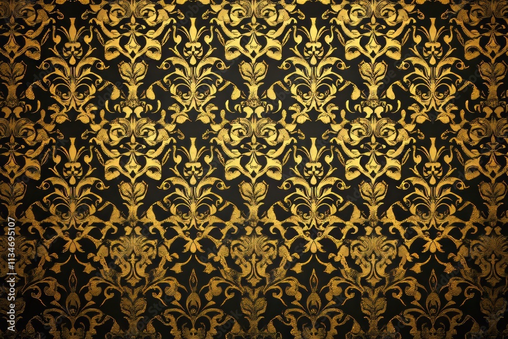 Elegant art deco golden wallpaper design for vip invitations, fabric ...