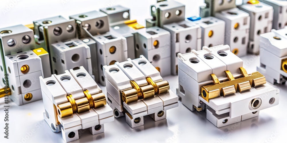 MCB Miniature Circuit Breakers, Electrical Components, Close-up ...