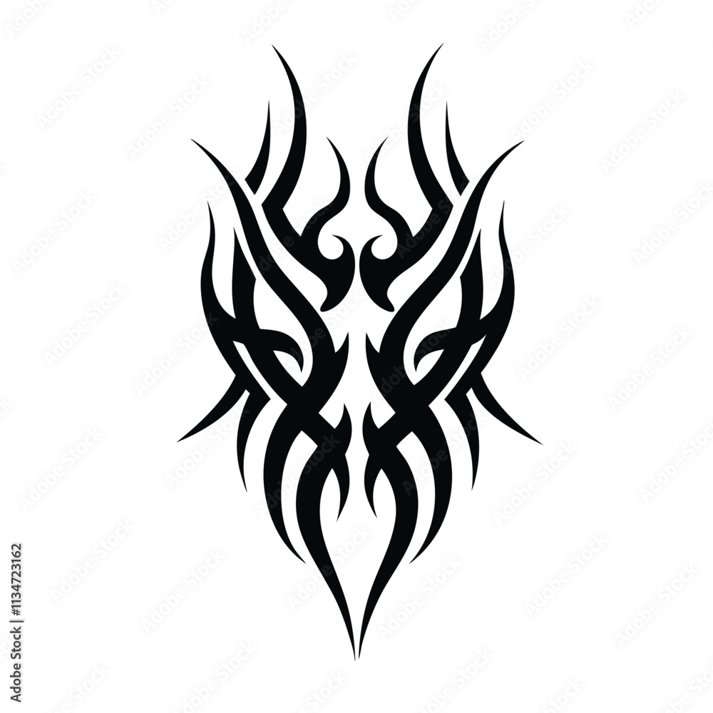 Tribal Tattoo Designs - Symmetrical Black Pinstripe Tribal Art ...