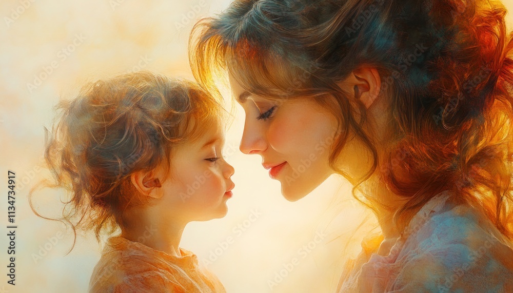 Mother Mary and Baby Jesus Soft Watercolor Illustration of Nurturing ...