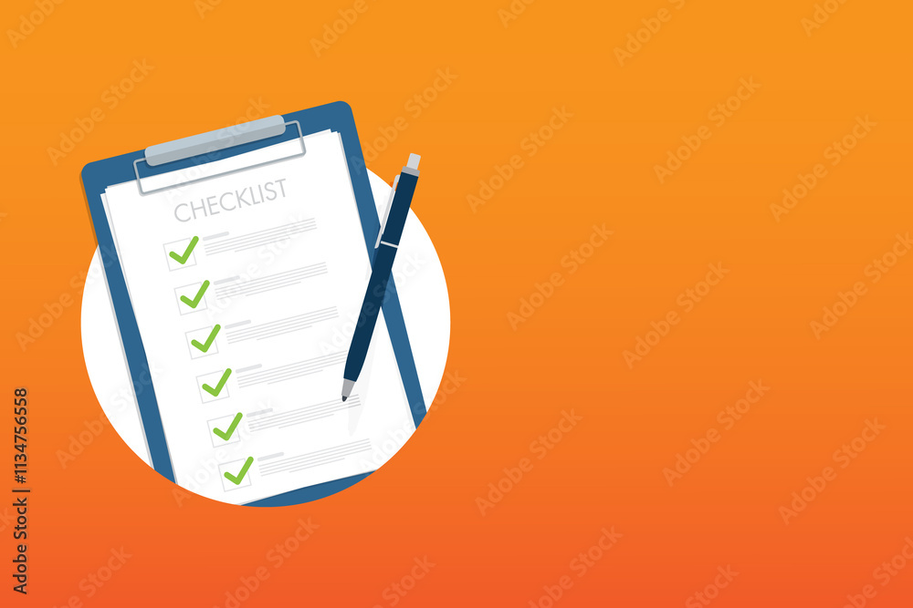 Check list document, paper check list and to do list with checkboxes ...