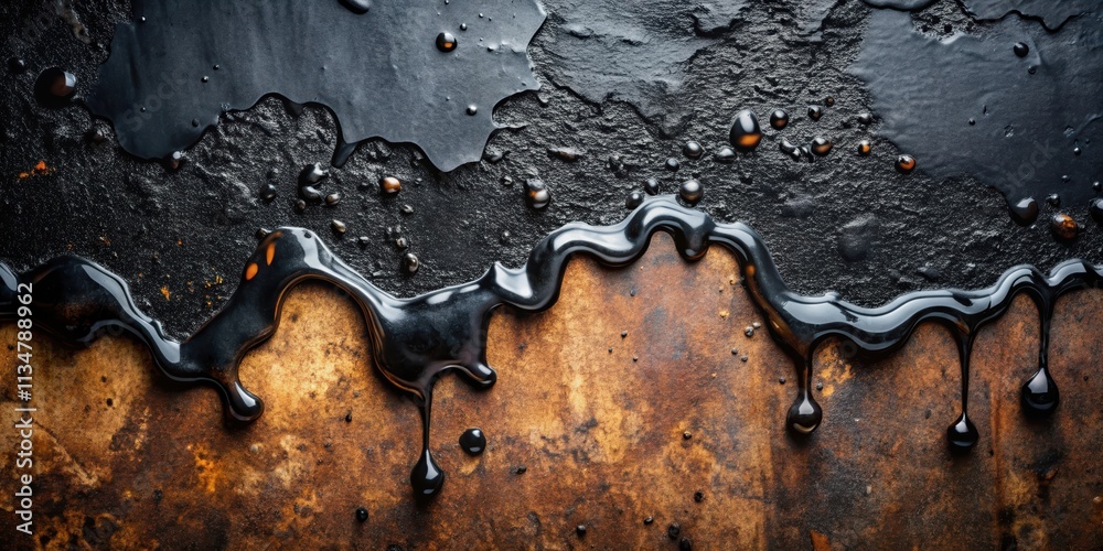 Grungy black oil tar background with texture , sticky, messy, pollution ...