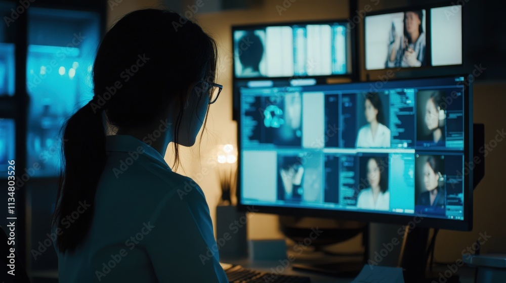 Virtual exam setup with a secure online proctoring system, showing a ...